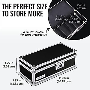 Vaultz Locking Medicine Storage Box with Combination Lock, 3.75" x 11.88" x 5.25", Black (VZ03480)