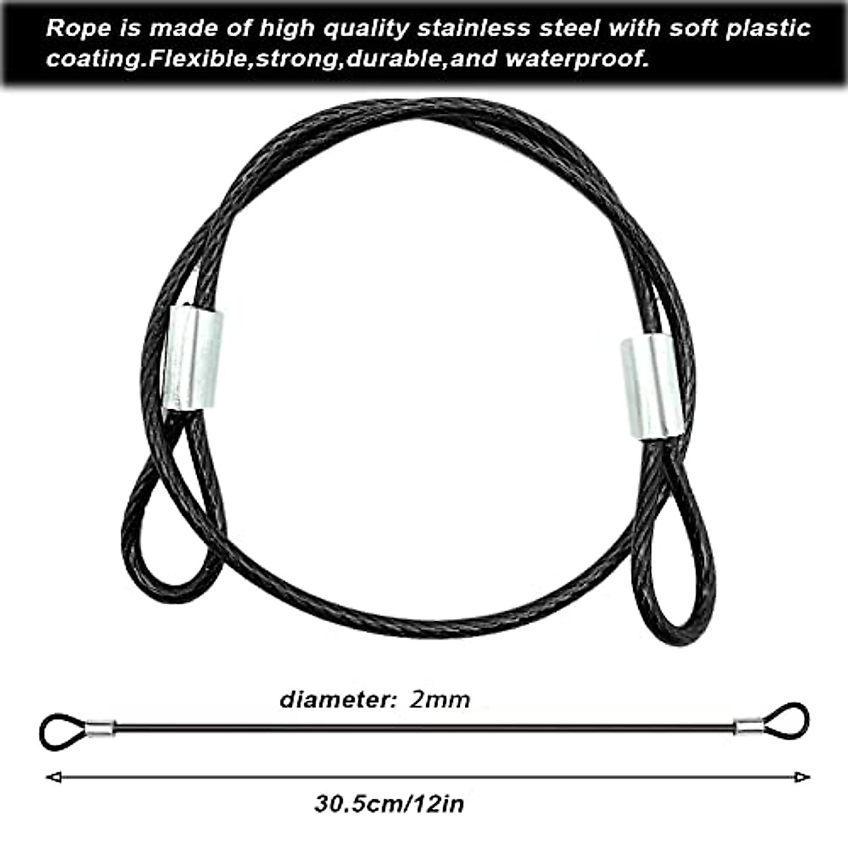 20 Pack Safety Stainless Steel Tethers,2 Color Coated Security Tether Lanyard Kit Cable Wire Compatible with Gopro Hero All Editions,Action Camera Series Devices and Other Applicable Equipment