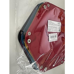 SIQUK 6 Pieces Dice Tray Hexagon Dice Rolling Holder Folding PU Leather Dice Trays for Dice Games Like RPG, DND and Other Table Games(Red, Blue, Violet, Black, Green, Yellow)