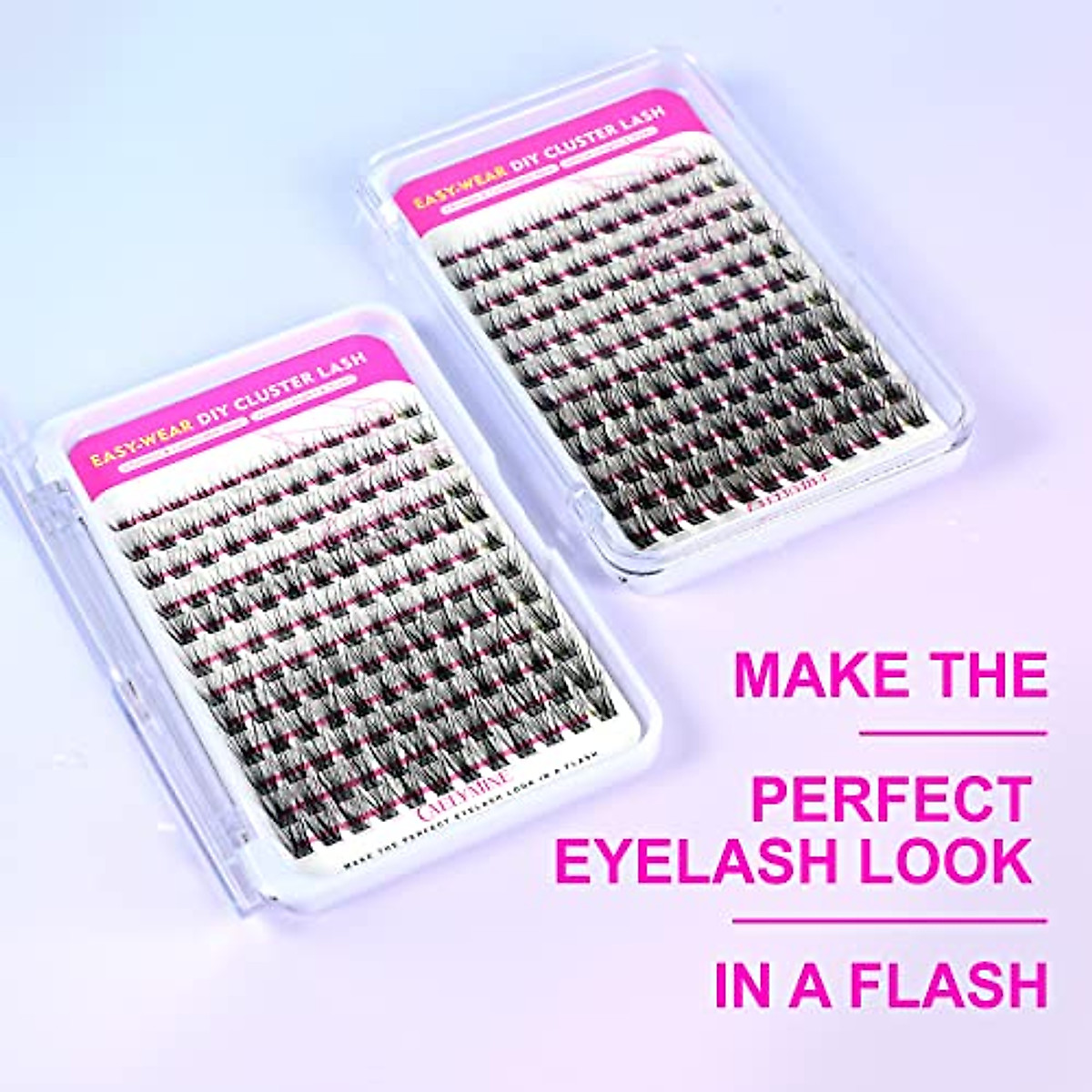 Lash Clusters 144pcs CAELYMINE DIY Lash Extension for Beginners, D Curl Cluster Lashes Soft Lash Extension Clusters 3D Cosplay Eyelash Cluster Extensions Reusable(CDD01)