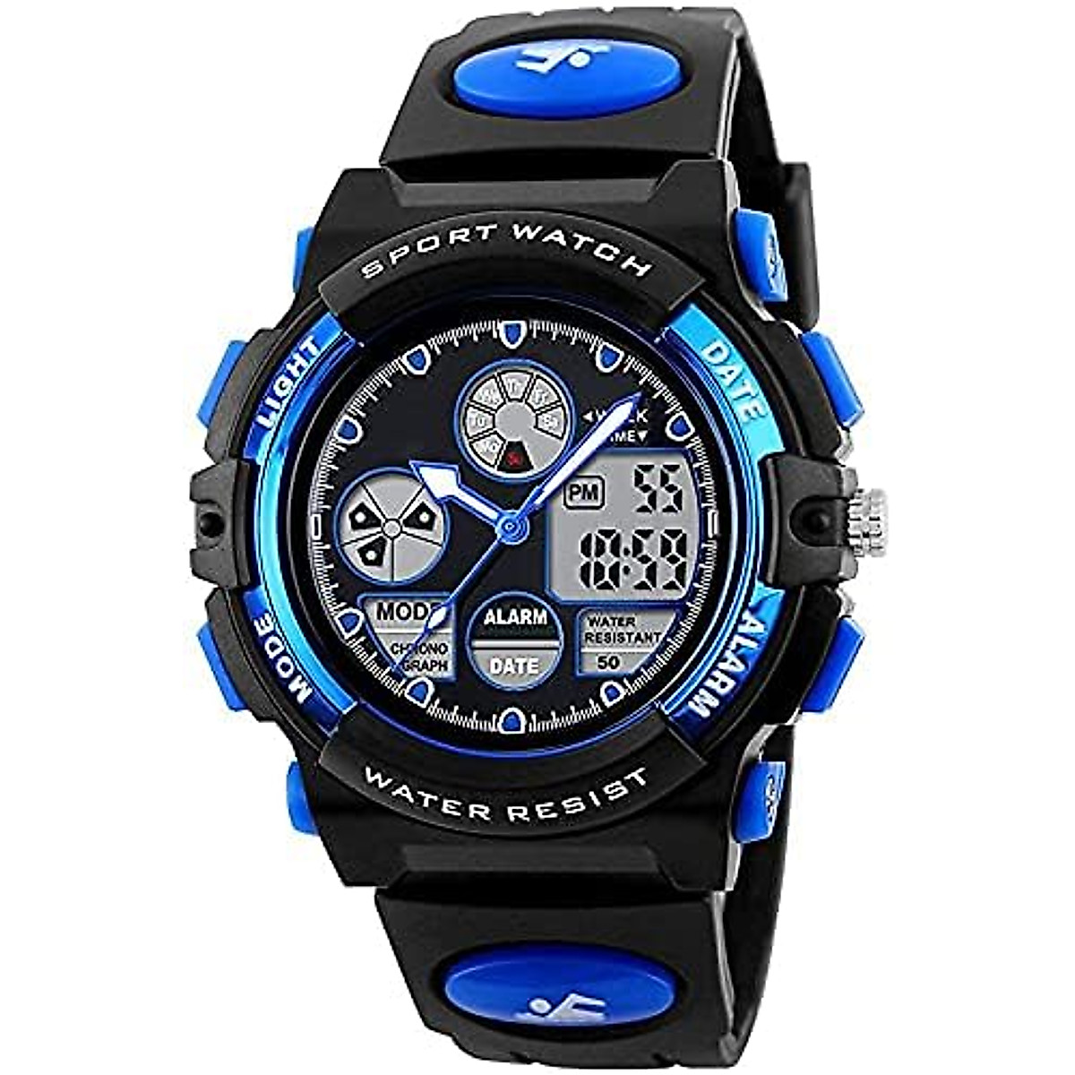 PASNEW Watch,Watches,LED Alarm Calendar Outdoors Watch,Sports Waterproof Watch,Watches with Luminous Dials