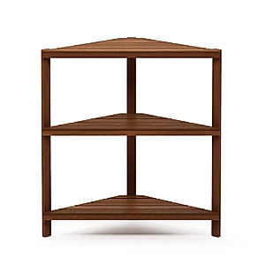 Furinno FG18445 Tioman Hardwood Patio Furniture Corner Shelf in Teak Oil, Natural