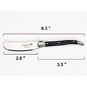 Laguiole by FlyingColors Butter Spreaders Knife Set Cheese Knife Set Stainless Steel Black Color Handle 4 Pieces