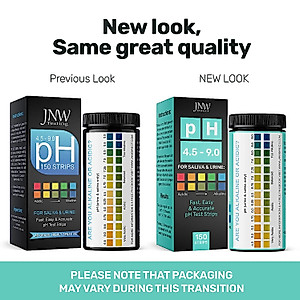 pH Test Strips for Urine and Saliva Testing (4.5-9.0) - Alkaline pH Strips with Ebook - pH Level Test Kit with Quick & Easy pH Testing Strips - Ultimate Acidity Test Kit - 150 Strips, JNW Direct