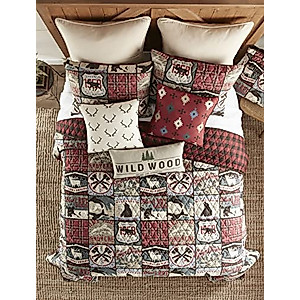 Donna Sharp Throw Pillow - The Great Outdoors Lodge Decorative Throw Pillow with W. Wood Pattern - Rectangle