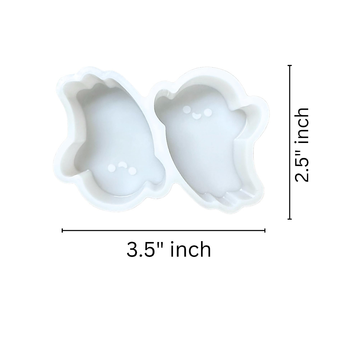 Ghost Vent Clip Car Freshie Silicone Mold | 2 pk 2.5 x 3.5” Cute Ghosts Tray Trendy Spooky Halloween Fall Freshener Heat Tolerant Oven Safe 450 F Boo