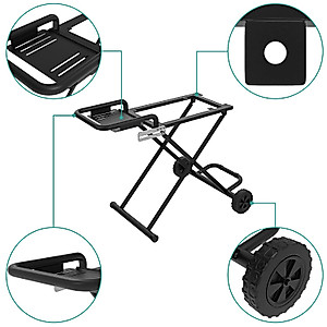 EasiBBQ Portable Grill Cart and Cover for Blackstone 17" 22" Table Top Griddles, Folding Cart Griddle Stand Shelf for Backyard, Camping and Outdoor Cooking. Black