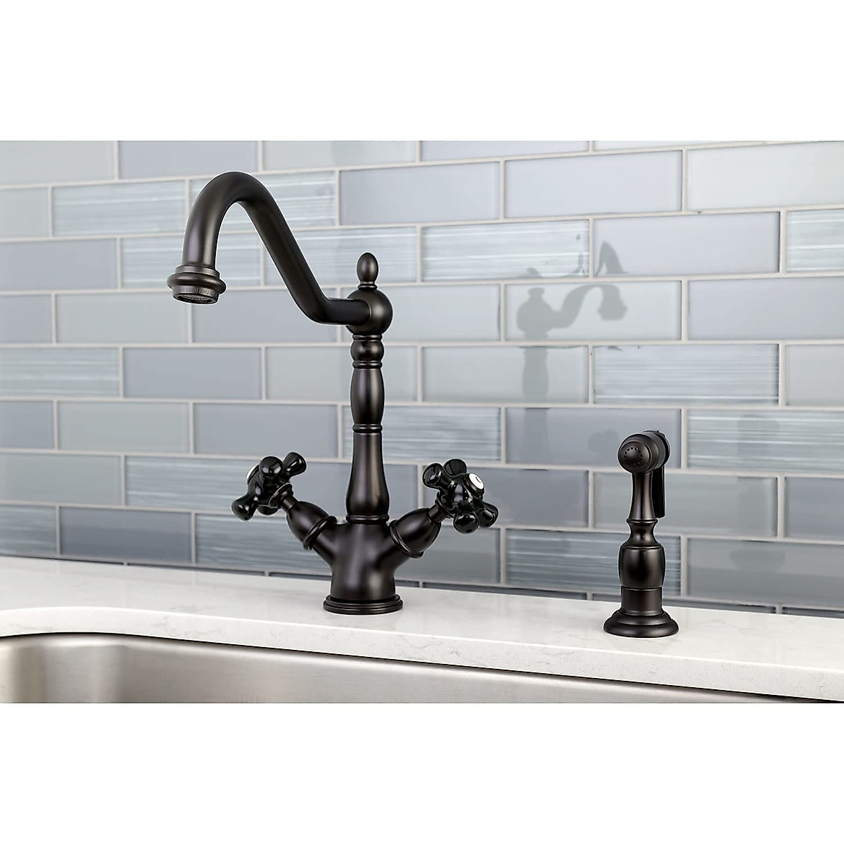 Kingston Brass KS1231PKXBS Duchess Kitchen Faucet, Polished Chrome