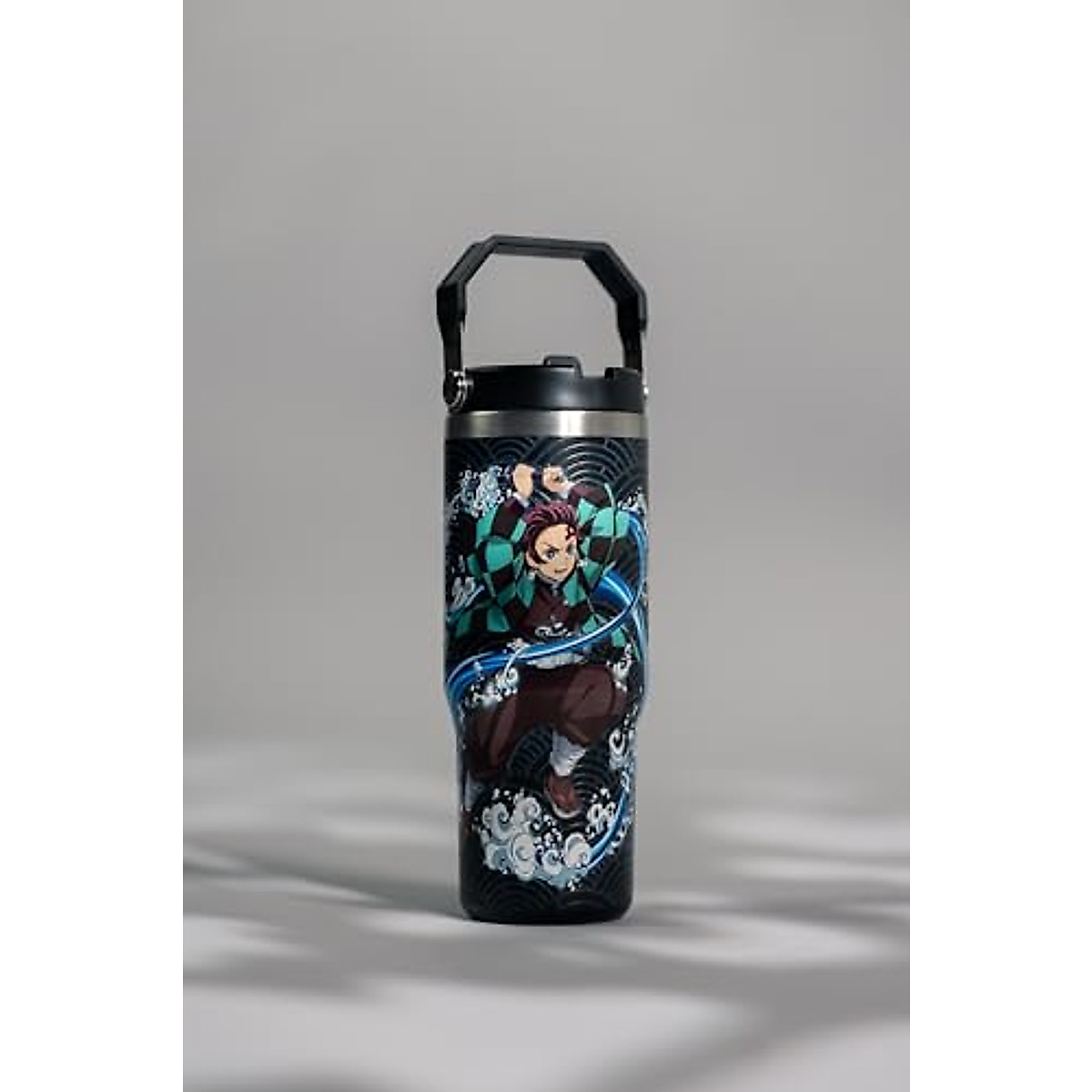 Demon Slayer Kimetsu No Yaiba Tanjiro Tumbler with Lid, 30 Oz Water Cup, Vacuum Insulated, Anime Water Bottle, Reusable Insulated Stainless Steel tumbler for Water, Iced Tea or Coffee