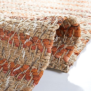 SAFAVIEH Cape Cod Collection Accent Rug - 4' x 6', Orange & Natural, Handmade Stripe Jute & Cotton Braided Tassel, Ideal for High Traffic Areas in Entryway, Living Room, Bedroom (CAP844P)