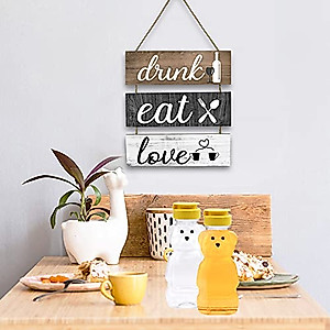 Panxxsen 10 Pack 8 Fluid Oz Plastic Honey Bear Bottle,Honey Squeeze Empty Bottle,Squeeze Honey Container with Yellow Flap Caps for Storing and Dispensing