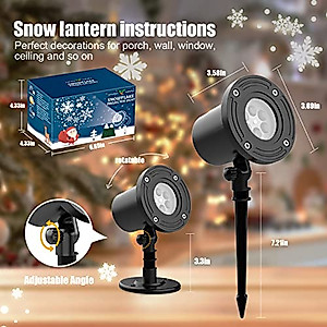New 2023 Christmas Indoor Outdoor Waterproof LED Snowflake Projector Lights,Snowfall Projection Lamp for Christmas Theme Party, Holiday, Halloween, Home Birthday Party and Garden Xmas Decoration
