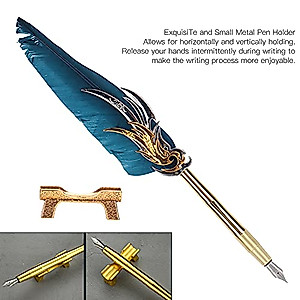 01 Calligraphy Pen Ink Set, Quill Pen Writing Quill Dip Pen Stainless Steel for Writing Gift Cards for Letter(navy blue, Polar Animals)