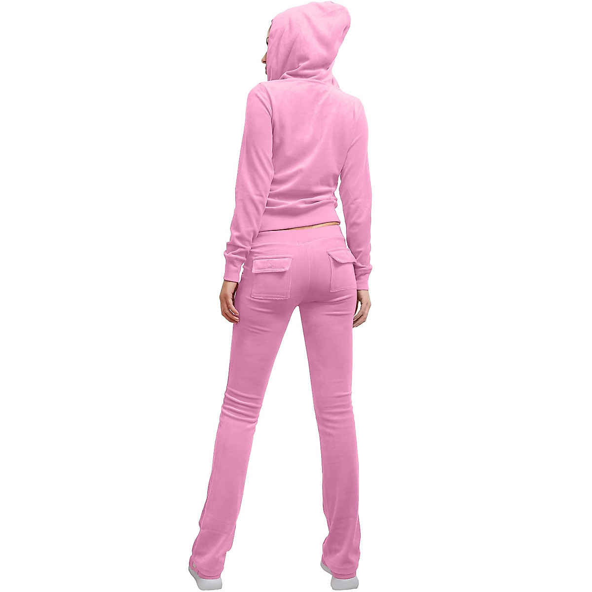 NE PEOPLE Women’s Tracksuit Set – 2 Piece Slim Fit Velour Velvet Casual Zip Up Hoodie Jacket Sweatsuit and Sweatpants NEWTS03 Dustypink S