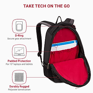 SwissGear 1186 Bungee Backpack, Black/Grey, 17-Inch