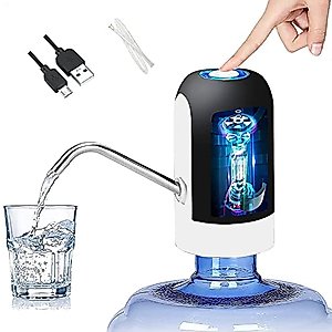 Electric Water Dispenser Pump - Food Grade Pump Pressurized for Easy Dispensing - Battery Powered Water Dispenser Compatible w/ 2-5 Gallon Water Bottles - Ideal for Home/Office/Camping Use