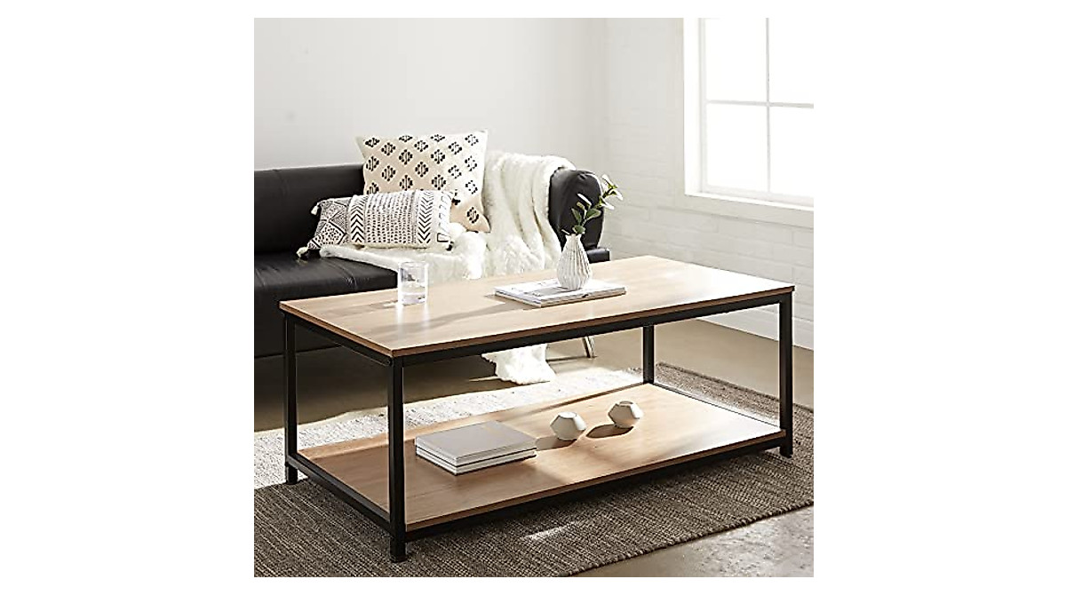 Coral Flower Washed Oak Coffee Table - Rustic & Modern Living Room ...