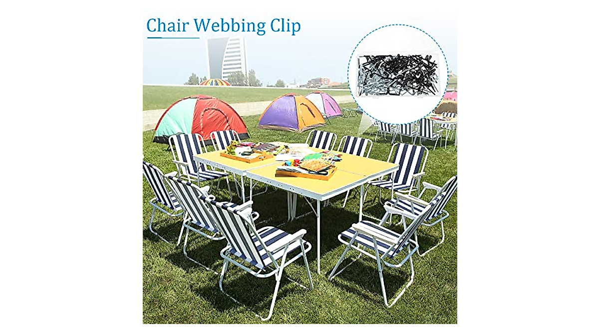 120 pcs Webbing Clips Lawn Chair Webbing Silver Black Lawn Chair ...