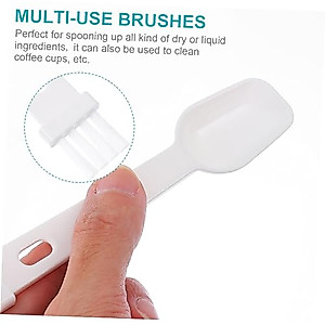 HONMEET 12pcs Grinder Cleaning Brush Milk Powder Spoon Coffee Beans Espresso Cleaning Spoon Brush Coffee Measuring Tea Measuring Spoon Espresso Machine Cleaning Brush Tea Spoon White Pp