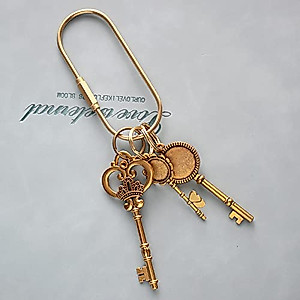 CMVFYL Brass Screw Lock Keychain-Simple Style Heavy Duty Car Key Organizer, Universal Key Fob Holder for Men Women, Gold