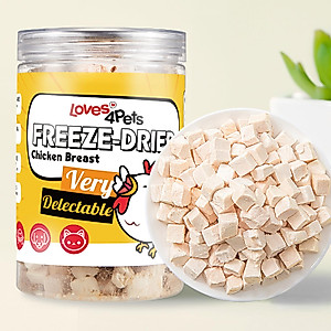 Loves4Pets Freeze Dried Chicken Cube Cat & Dog Treats 200g (7oz)– Grain-Free, Healthy, High Protein Training Food – Also Great for Small Animals Aquatic Turtle Food