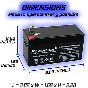 PowerStar New Replacement 12V 1.3Ah Battery for ps-1212 ub1213 pc1212 lc-r121r3pu