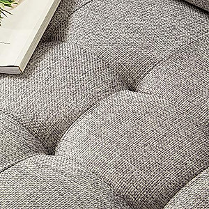 ZINUS Benton Loveseat Sofa, Grid Tufted Cushions, Easy, Tool-Free Assembly, Soft Grey
