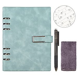 SUPHIKE Reusable Notebooks - Stone Paper Waterproof Spiral Notebooks, A5 Wirebound Ruled Sketch Book Notepad Diary Memo Planner with 1 Erasable Pen & 1 Microfiber Cloth Included (9.05''×6.69'')