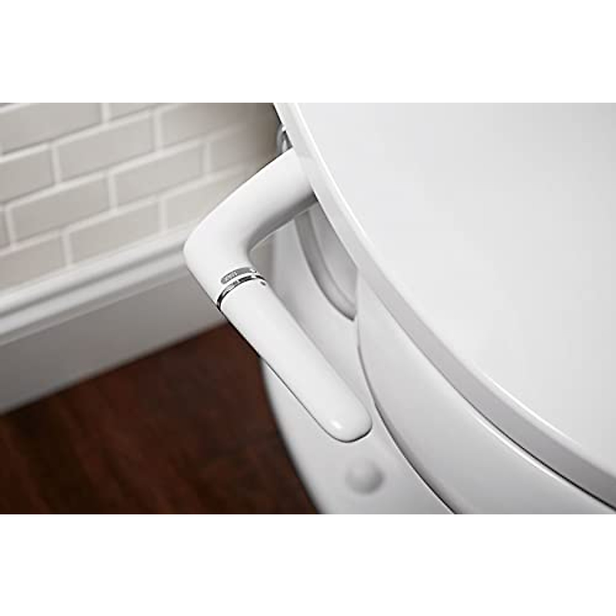 KOHLER K-5724-0 Puretide Bidet Toliet Seat, Elongated Manual Non Electric Bidet with Adjusting Spray Pressure and Position, White Quiet-Close Lid