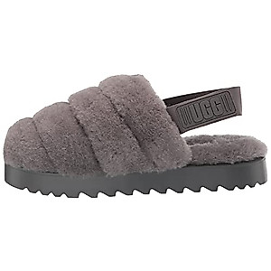 UGG Women's Super Fluff Slipper, Charcoal, 10