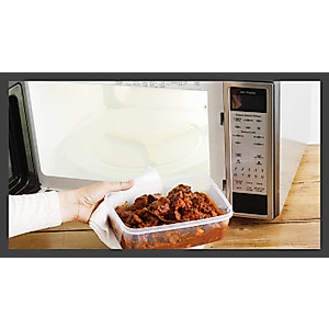 Tall Microwave Tempered Borosilicate Glass Plate Cover with Red Easy-Grip Silicone Handle - Steam Food Without Venting - Microwave/Oven/Stove Safe - 10" x 4"