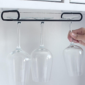 Leefasy Wine Glass Rack Under Cabinet, Wine Glass Organizer, Storage Shelf Stemware Rack