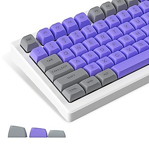 XVX PBT Keycaps, Shine Through Keycaps, XVX Profile 165 Keys Keyboard Keycaps, Double Shot Custom Keycaps for 61/64/68/84/87/100/104/108 for Cherry MX Mechanical Keyboard, Purple