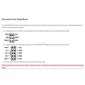 XYGStudy USB AVRISP CH AVR ISP Programmer Compatible with at AVRISP from ATMEL Supports AVR Studio 4/5/6/7 ISP_6PIN Interface