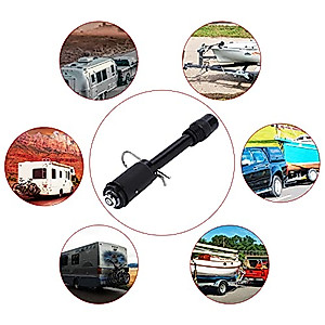 TYT 1/2" and 5/8" Trailer Hitch Lock Pin with Extra Long 3-1/2" Span, Fits 1-1/4", 2", 2-1/2" Receiver with 2 Safety Clips, 10 Anti Rattle O-Rings, Keyde Alike (1/2"+5/8")