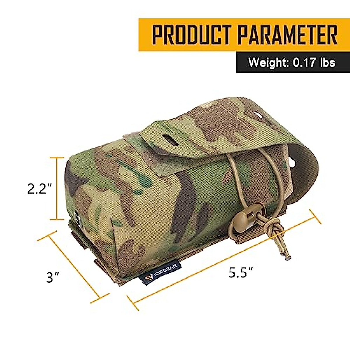 IDOGEAR Double Magazine Pouch 5.56 MM Rifle Mag Pouches Molle Double Stack camo Magazines Carrier Holder Airsoft Hunting Shooting Carry Bag (camo)
