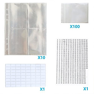 Diamond Painting Storage Containers Beads Storage Book A5 Binder with Pockets, Self Sealing Plastic Bags Number Stickers DIY Diamond Painting Accessories Tools