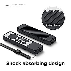 elago R3 Protective Case Compatible with 2022 Apple TV Siri Remote 3rd Generation, Compatible with 2021 Apple TV Siri Remote 2nd Gen - Lanyard, Great Grip, Shock Absorption, Drop Protection [Black]