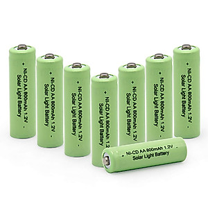 QBLPOWER Nicd AA 800mAh 1.2V Rechargeable Solar Lights Batteries for Garden Lights, Remotes, Mice(Pack of 8)