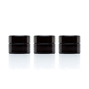 Infinity Jars Classic Black Glass Jar 15 ml (.5 fl oz) Ultraviolet Airtight Smell Proof, Refillable Container Screw top Jar for Long term storage Coffee Spices, Tea, Dried Goods Jar for Kitchen 3 Pack