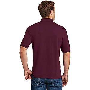 Men's 7 oz Hanes STEDMAN Cotton Pique Polo (Maroon/ Medium)
