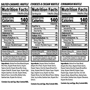 Honey Stinger Gluten Free Organic Waffles | 12 Count Variety Pack With Sticker | Energy Source for Any Activity | 4 Units Each of Salted Caramel, Cinnamon and Cookies & Cream