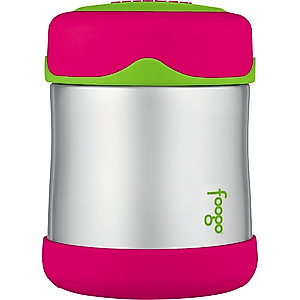 Thermos FOOGO Vacuum Insulated Stainless Steel 10-Ounce Food Jar, Blue/Yellow (B3000BL002)