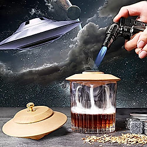 AJIJING Cocktail Smoker Kit with 4 Flavour Wood Chips-Old Fashioned Smoker Kit for Drinks, Whiskey, Bourbon, Drink Smoker Infuser Kit, Best Gift for Husband, Father, and Whiskey Lovers