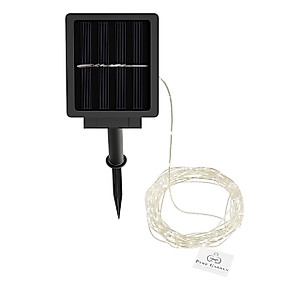 Pure Garden Solar-Powered 100 Fairy Lights, Warm White