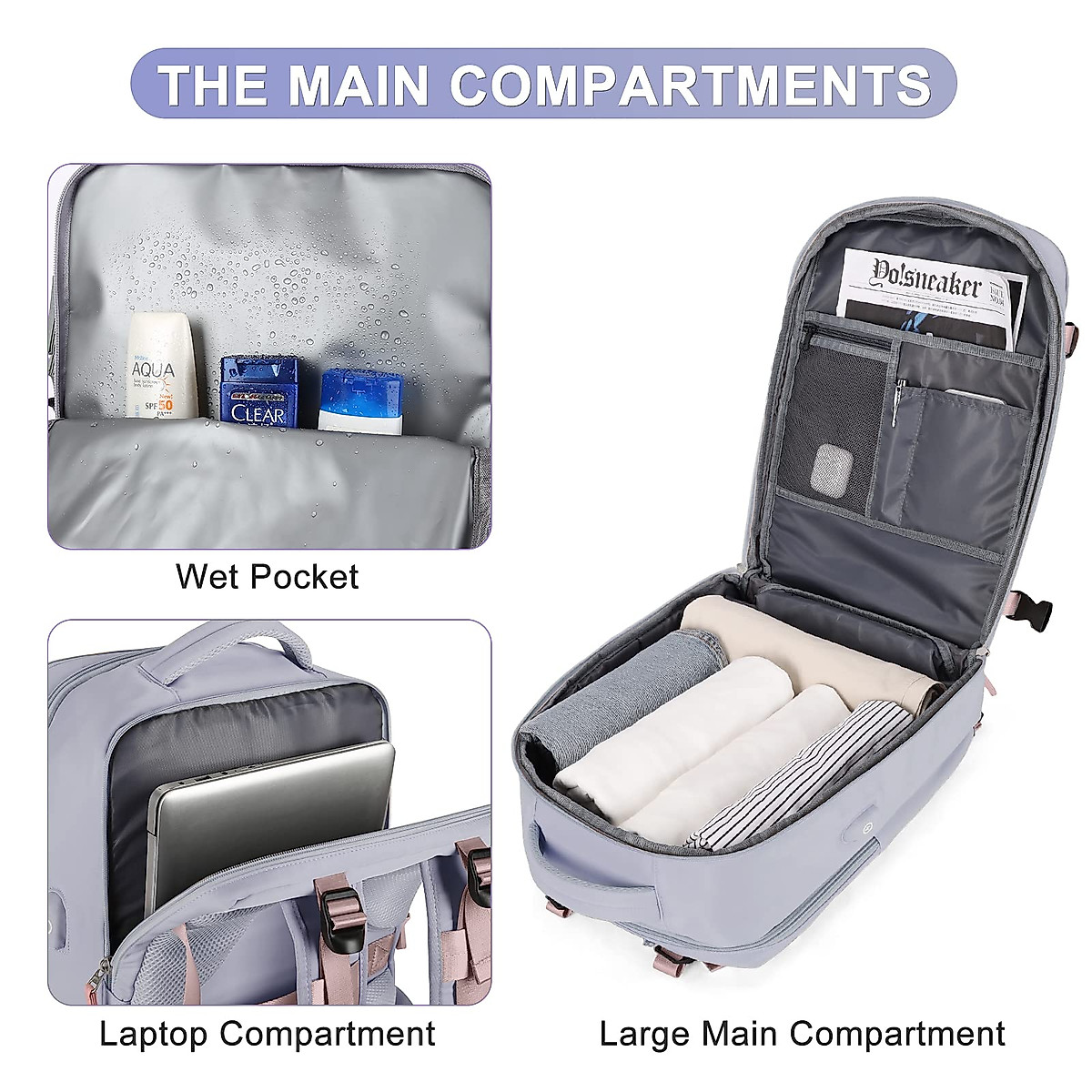 Travel Backpack For Women Airline Approved Carry On Backpack Flight Approved Waterproof Sports Luggage Backpack Casual Daypack Small Hiking Backpack