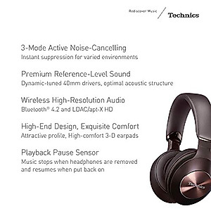Technics Premium Hi-Res Wireless Bluetooth Stereo Headphones, 40 mm