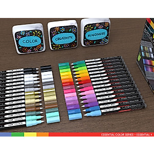 Acrylic Paint Markers Paint Pens Assorted Vibrant Markers for Rock Painting, Canvas, Glass, Mugs, Wood, Ceramic, Fabric, Metal, Ceramics. Non Toxic, Quick Dry, Multi-Surface, Lightfast (EXTRA FINE)
