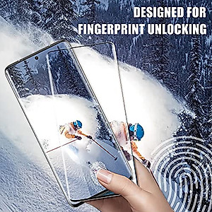 [2+2 Pack] Galaxy S21 Ultra Screen Protector, 9H Tempered Glass Include two Camera Lens Protector,Ultrasonic Fingerprint Compatible,3D Curved, HD Clear for Samsung S21 Ultra 5G Glass Screen Protector 6.8 Inch