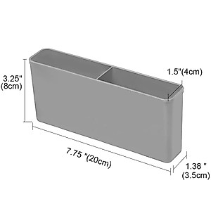 SANNO Plastic Black Utensil Silverware Storage Holder Caddy,Fit Kitchen Sink Drying Rack, Microfiber Dish Mat, Dish Drying Mat (Gray)